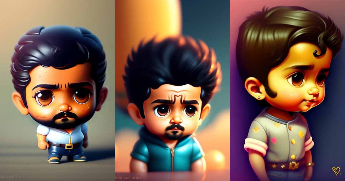 Lexica - Cute and adorable cartoon Hrithik Roshan baby, vikram vedha ...