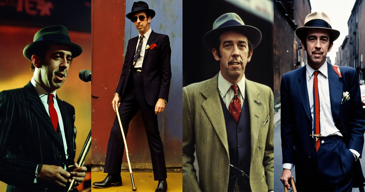 Lexica - Mick Jones from the clash. Zoot suit. Tie. Middle tooth gap ...