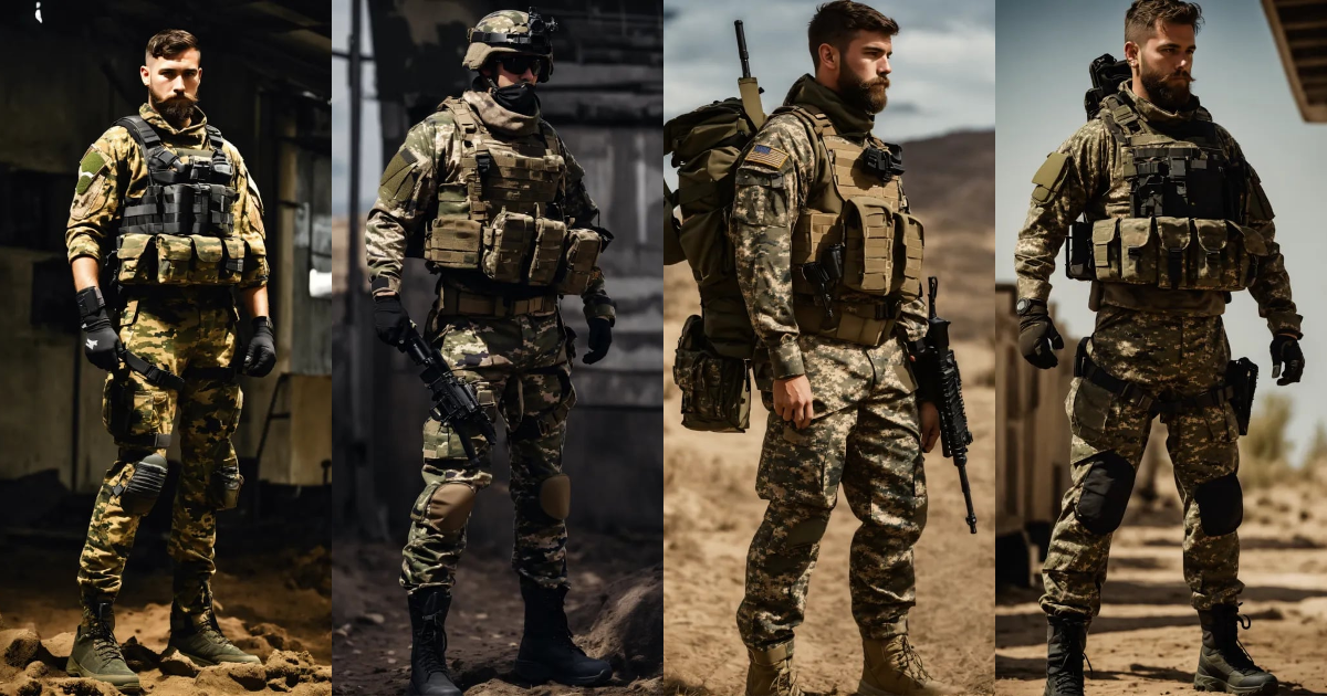 Lexica - Loneley soldier, millitary black camo outfit, uncovered face ...