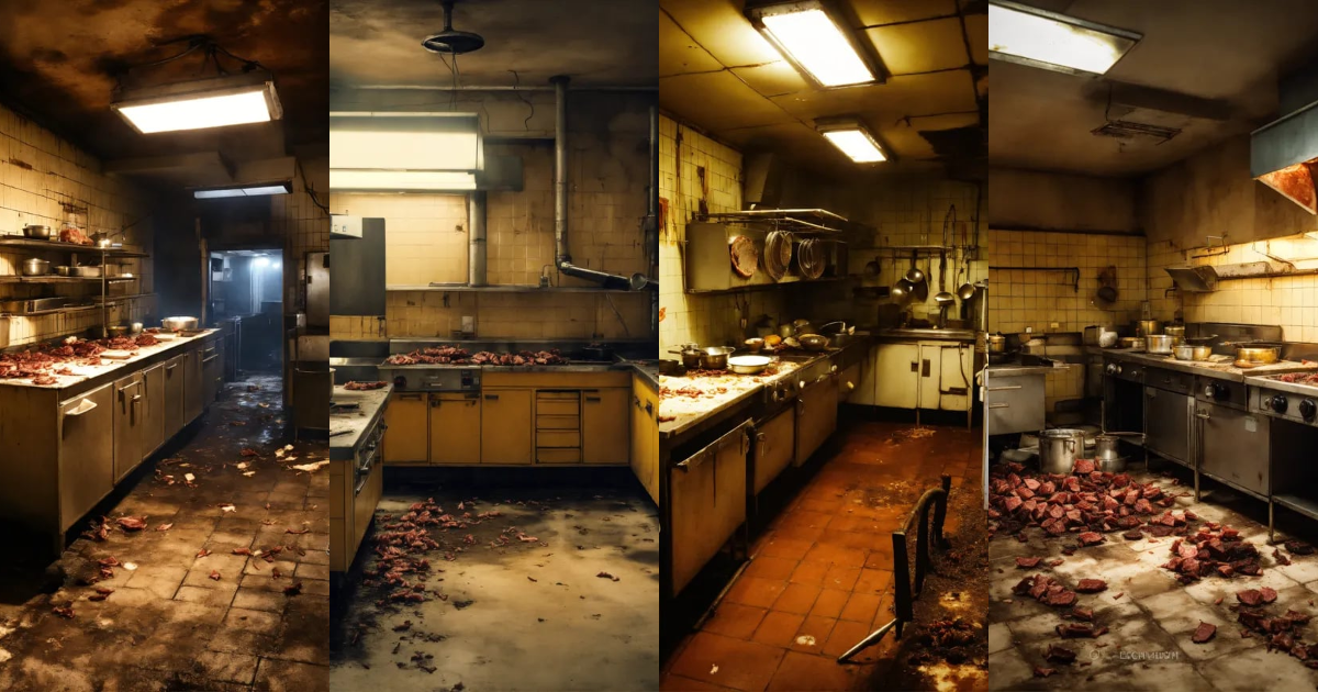 Lexica - Abandoned restaurant kitchen hotel, Large white and steel ...