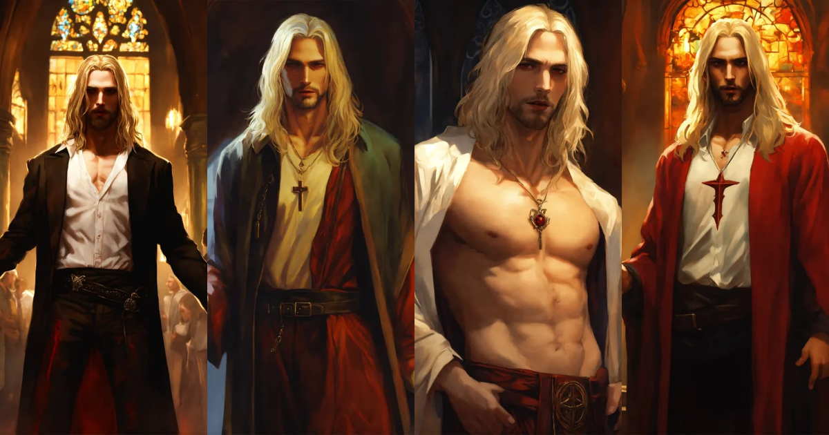 Lexica - A thin blond male Setite vampire faith preacher from Vampire ...
