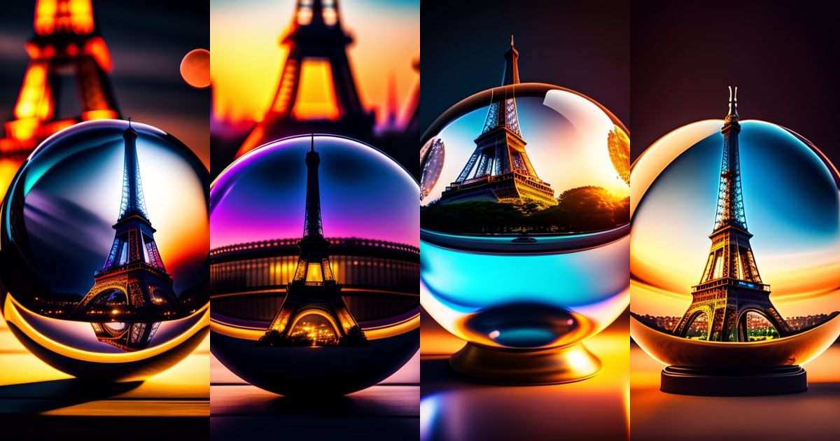 Lexica - Cinematic scene of magical crystal ball with eiffel tower ...