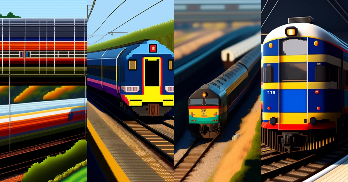 Lexica - Late train, hyper-realistic pixel art
