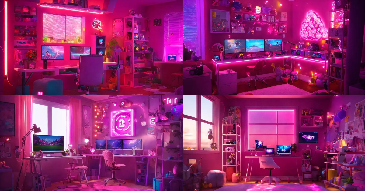 Lexica - Cute air-haired woman, streamer, gamer, streamer’s workplace ...