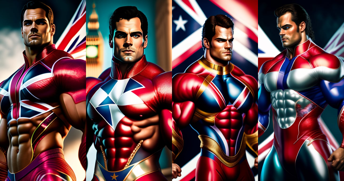 Lexica - Epic comic book cover, accurate hyper realistic Henry Cavill ...