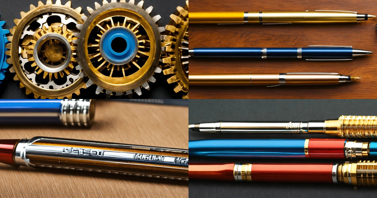 Lexica - Gear wheels in the form of business pens