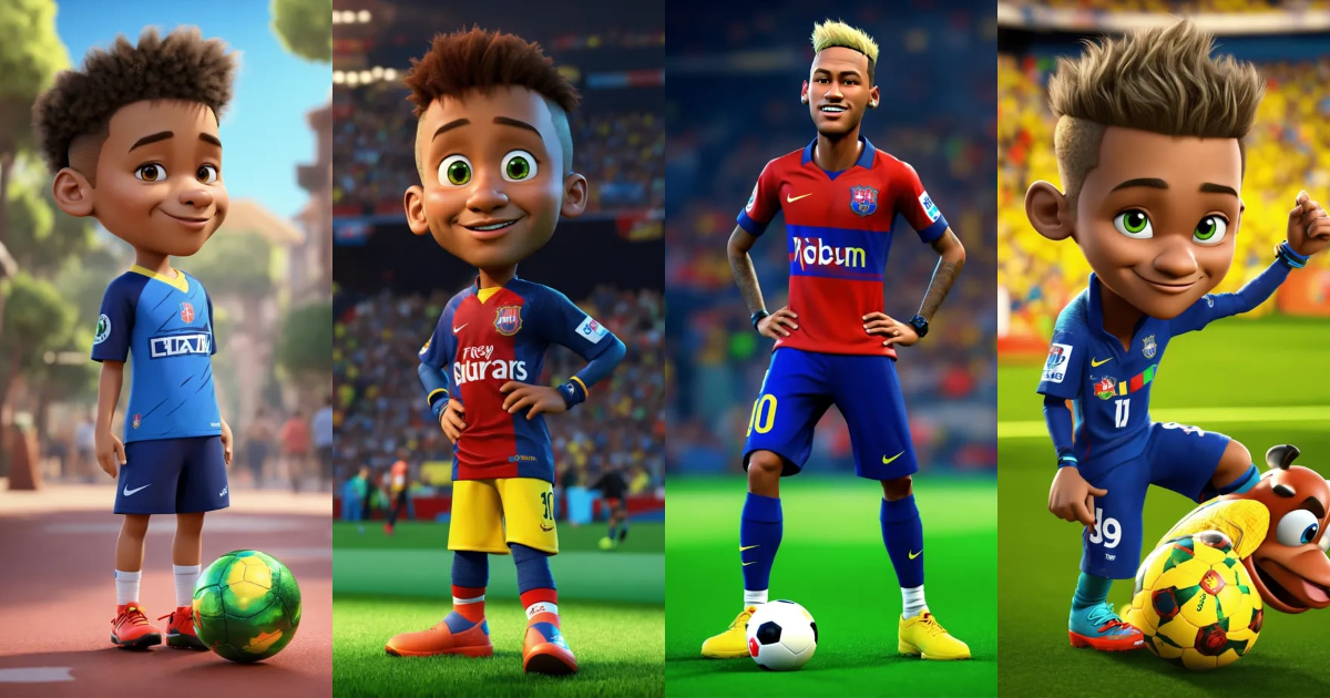 Lexica - Neymar 3d character cartoon disney pixar render