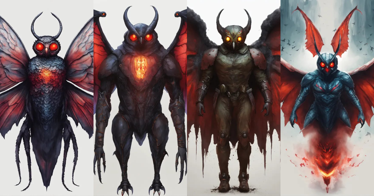 Lexica - Mothman png on white background