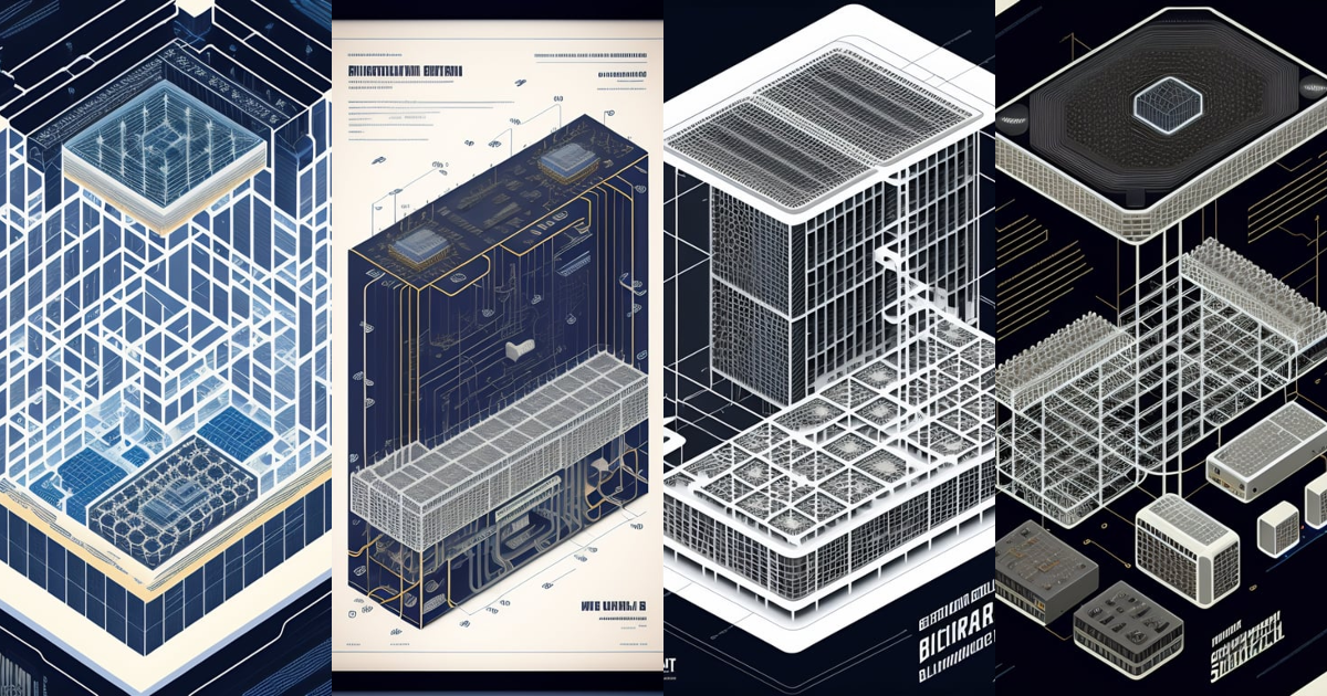 Lexica - A graphic design poster of the isometric detailed blueprint of ...