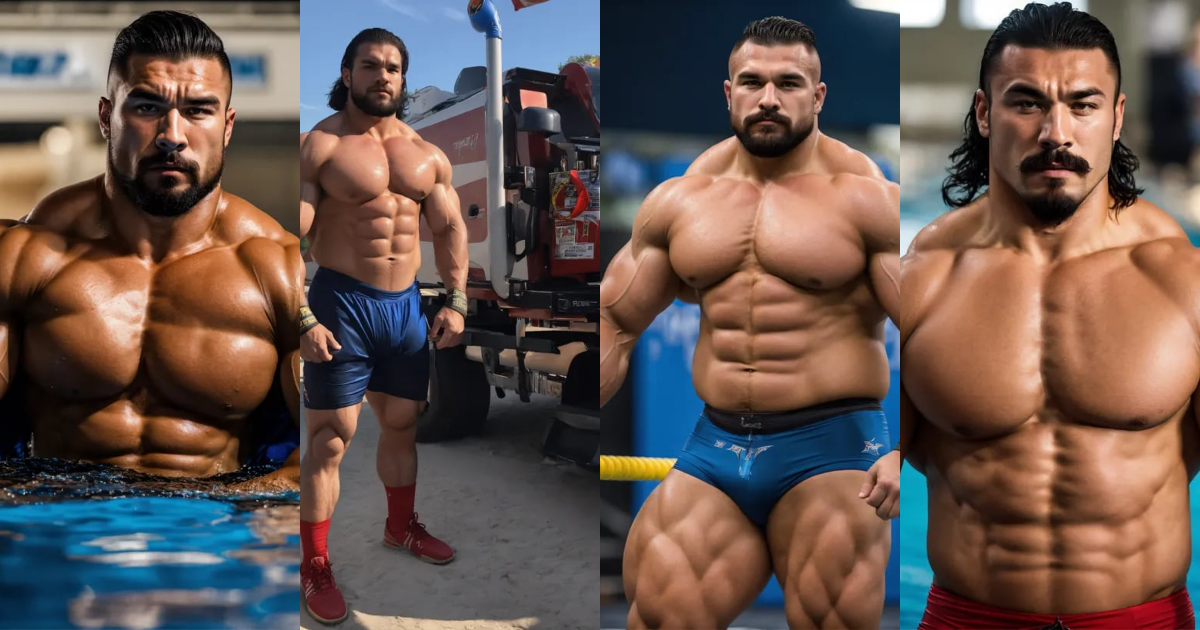 Lexica - 30-year-old wrestler with big muscles, swimming, bodybuilder ...