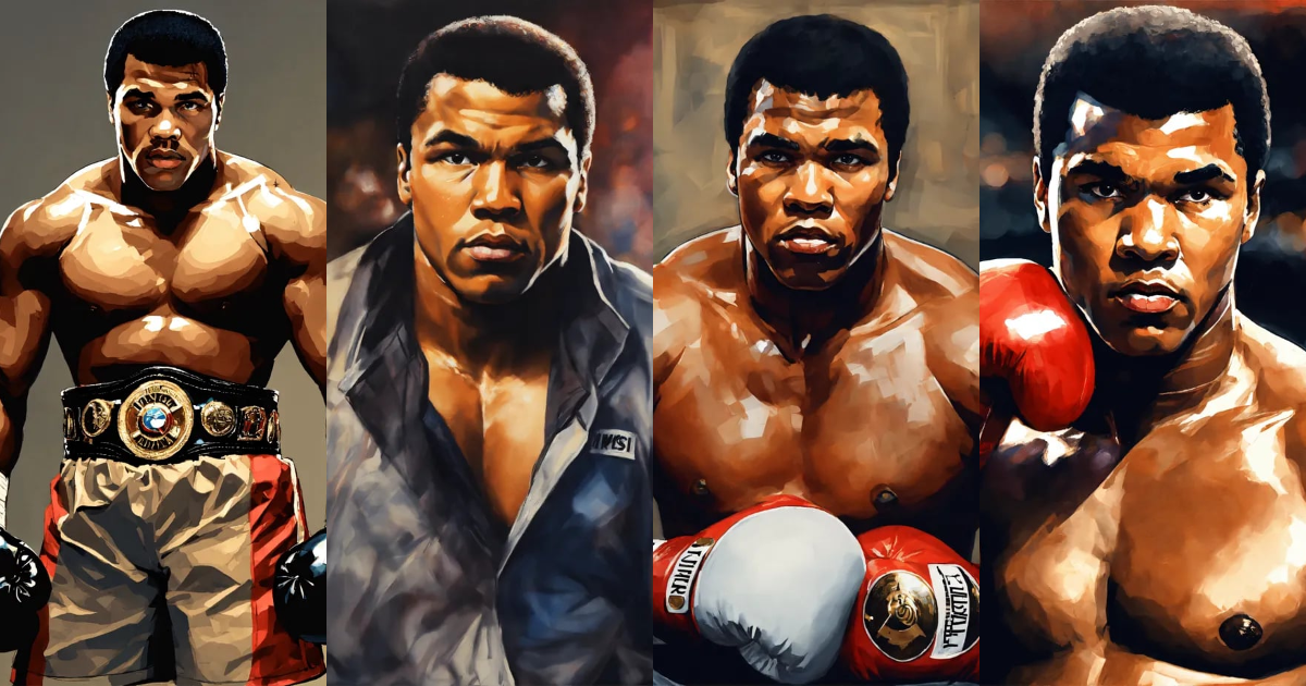 Lexica - Drawing high Ultra define Muhammad Ali. and a define Mike ...