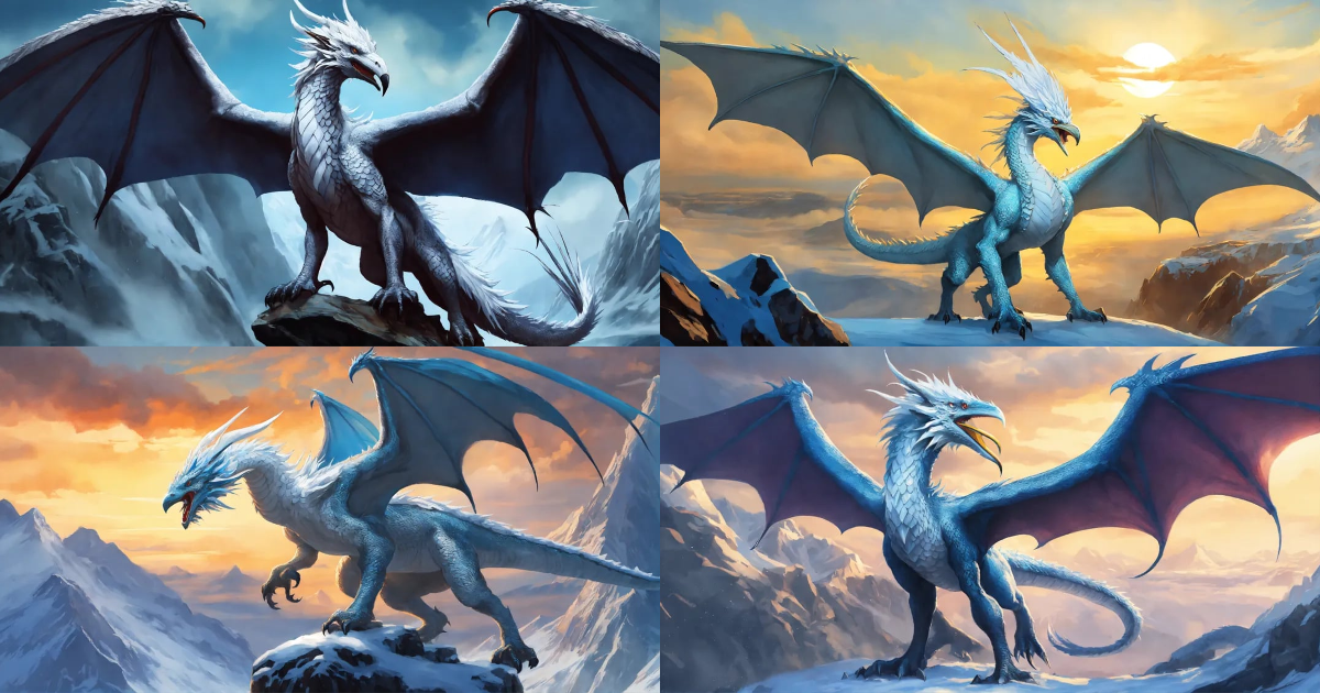 Lexica - Fine art, delicate detail, menacing, angry white dragon with a ...