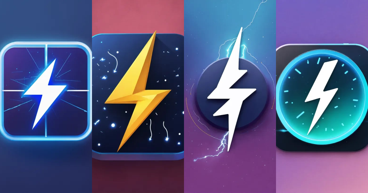 Lexica - Modern app icon for Ethernet configuration, stylized lightning ...