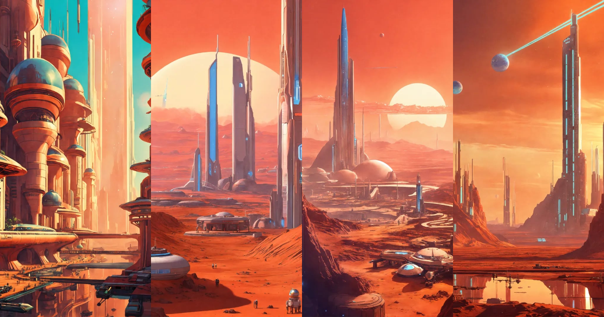 Lexica - A futuristic, utopian city on the surface of mars, in the ...