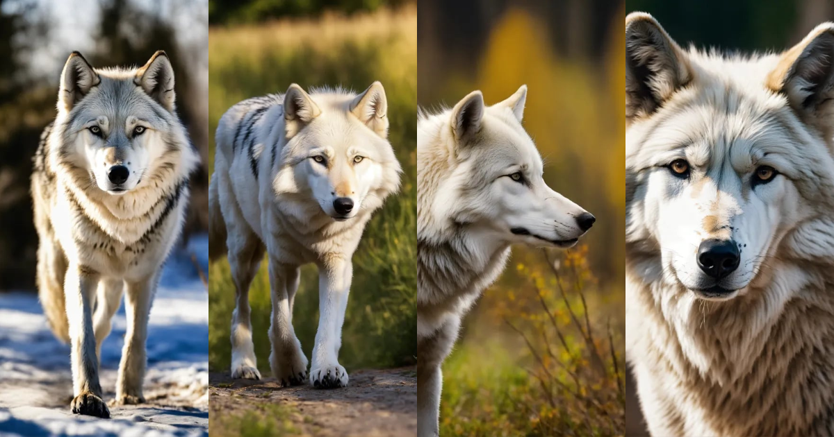 Lexica - A white wolf with a black spot that fades out on all sides ...