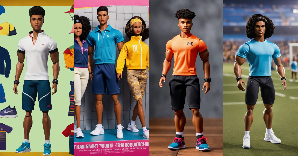 Lexica - Design an athletic African American Ken doll in workout ...