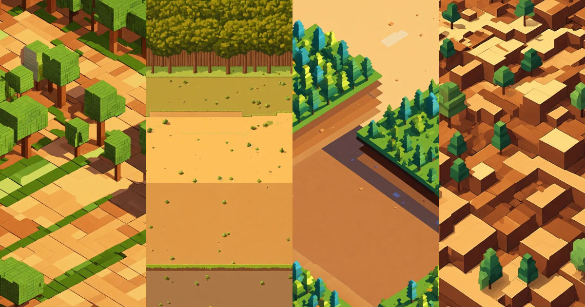Lexica - Simple blocky pixel 2d isometric flat brown empty plain flat ...