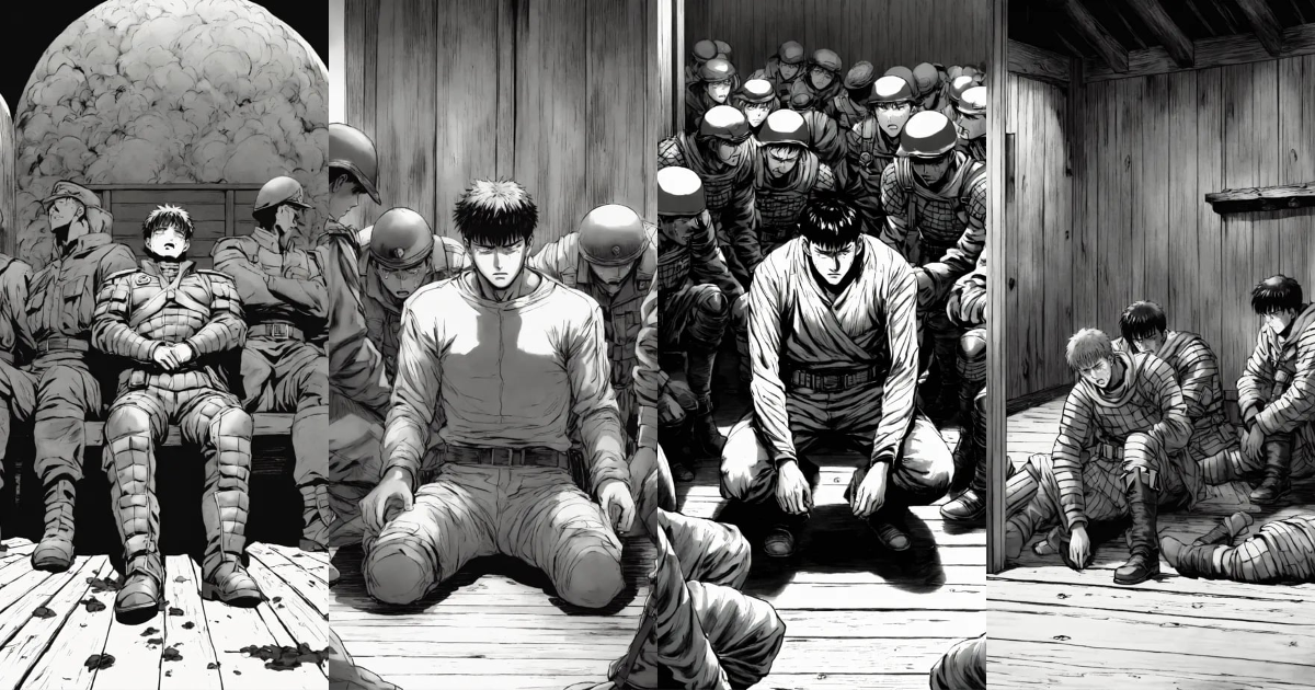 Lexica - Guts from berserk crying in depression in a wooden floor in ...