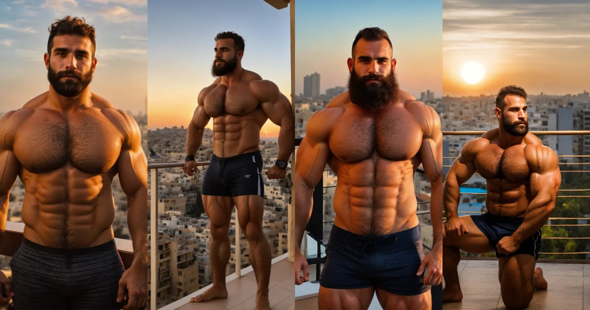 Lexica - 30-year-old hairy Israeli man with big muscles, big ...