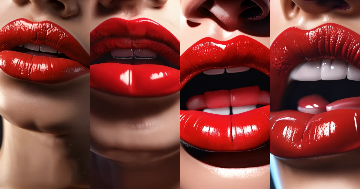 Lexica - Huge female lips open, red lipstick, hyperrealistic, 4k render