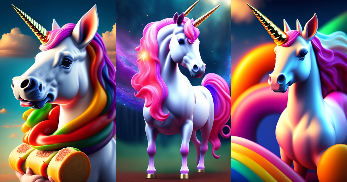 Lexica - Unicorn, hot dog gzibli