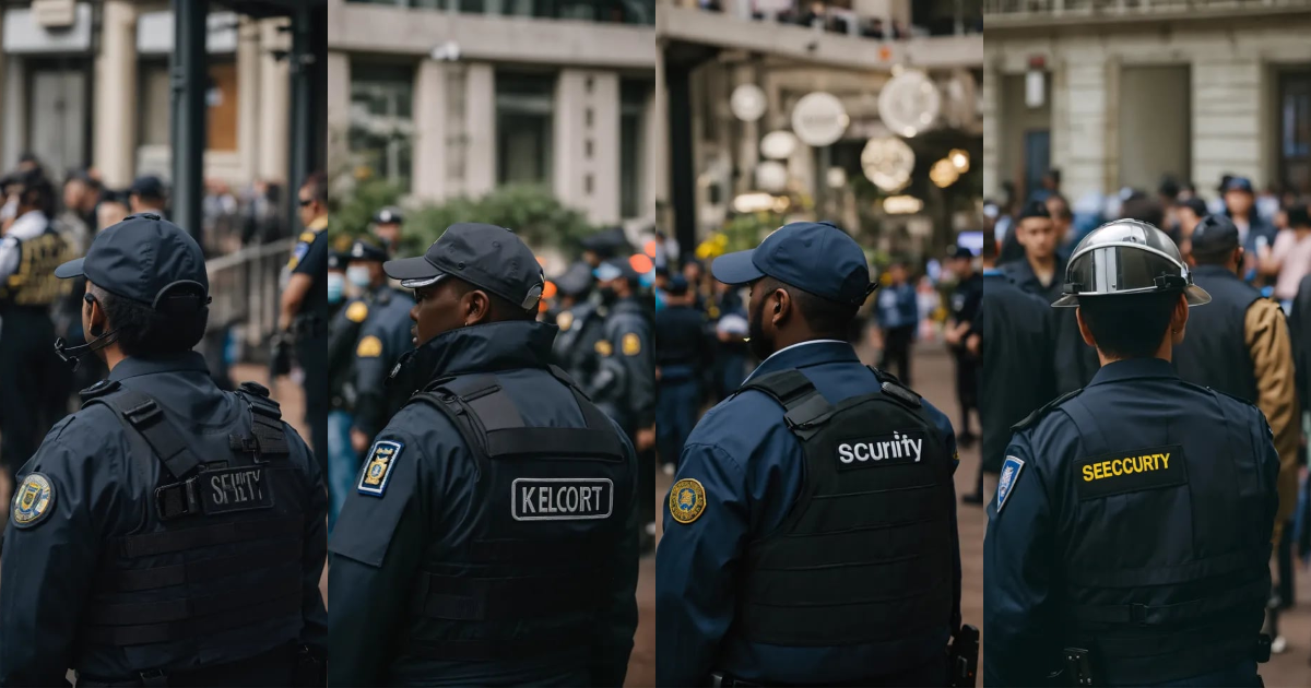 Lexica - A lone security officer wearing security cap