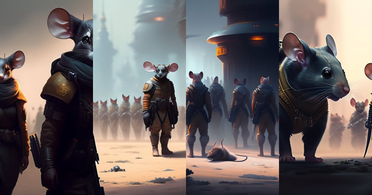 Lexica - An army of humanized mouse soldiers, art by greg rutkowski ...