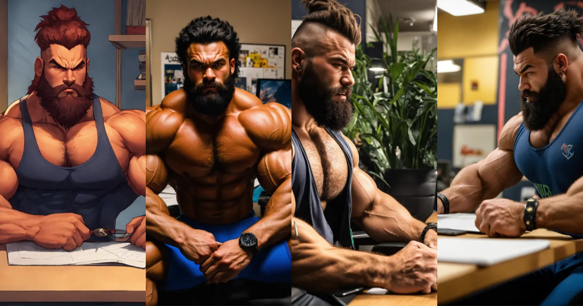 Lexica - 30-year-old hairy man with big muscles, Akuma from Street ...