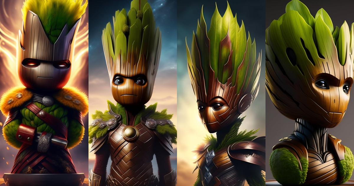 Lexica - Groot mixed with mjolnir