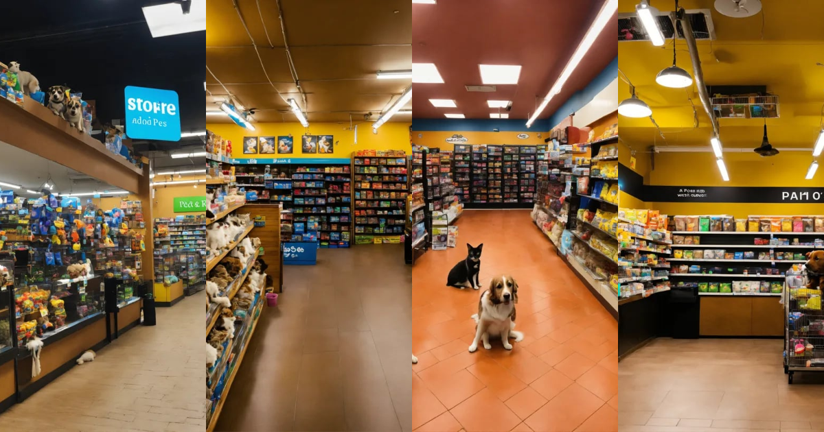 Lexica - A photo of a pet store with a wide selection of pet supplies ...