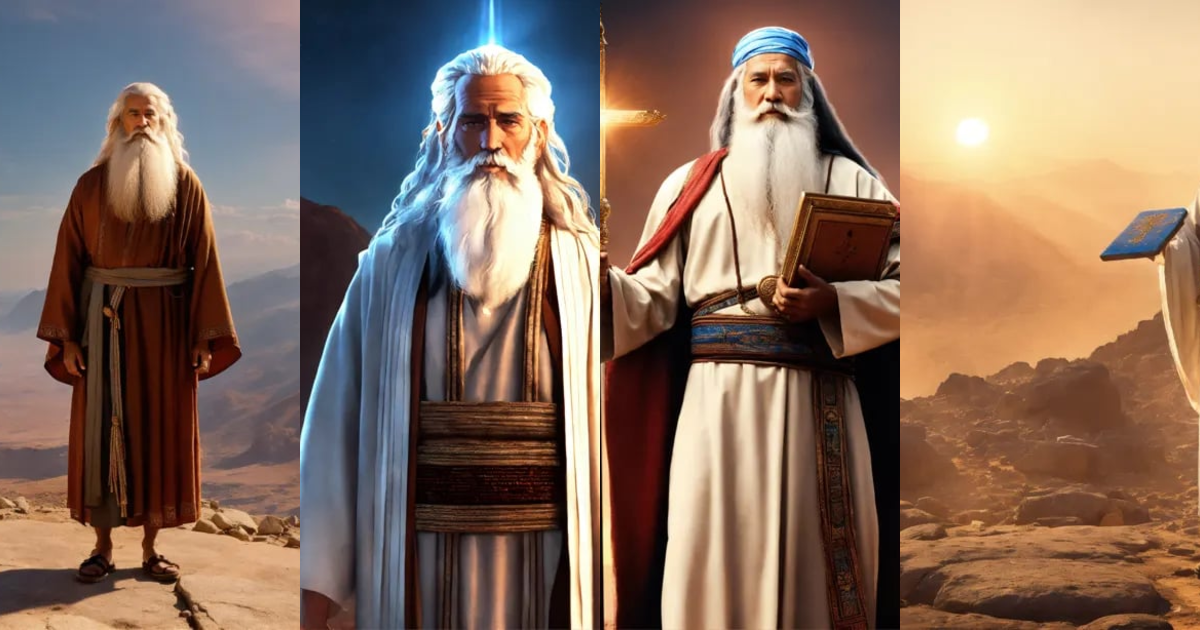 Lexica - At the foot of Mount Sinai, Hz. Moses stands, with his long ...