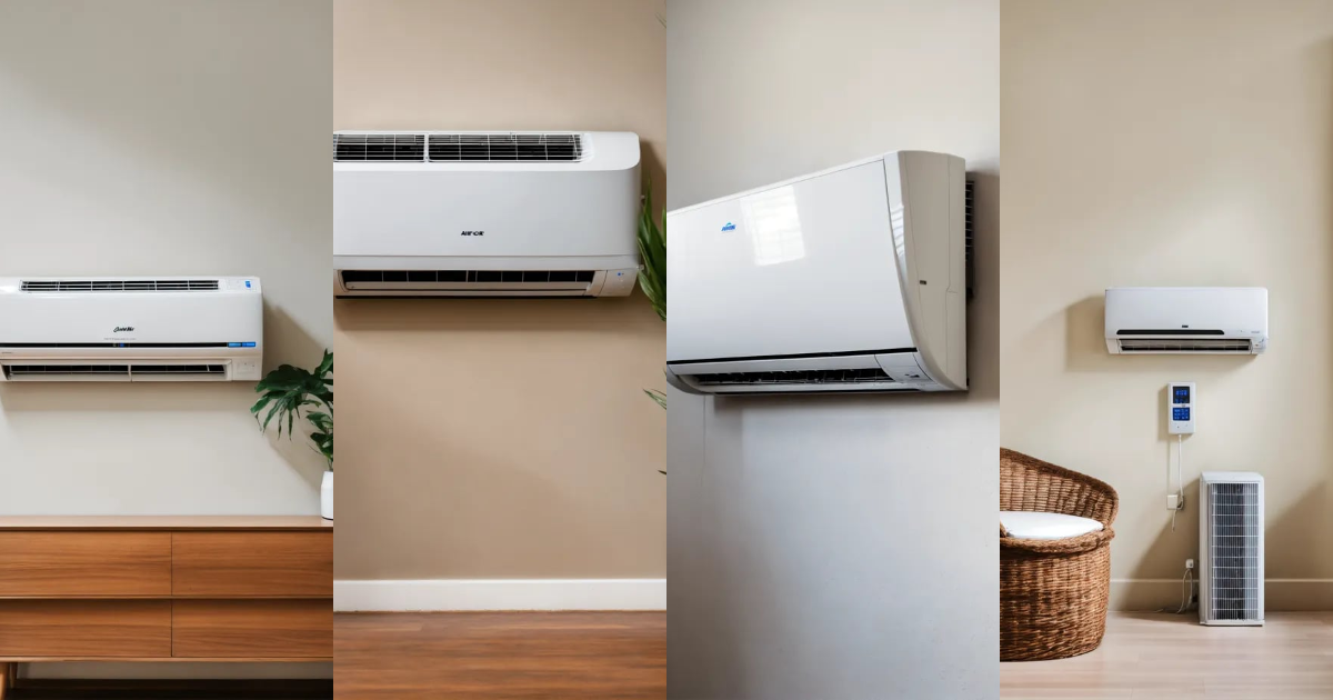 Lexica - Photo of an expensive air small conditioner on a white wall in ...