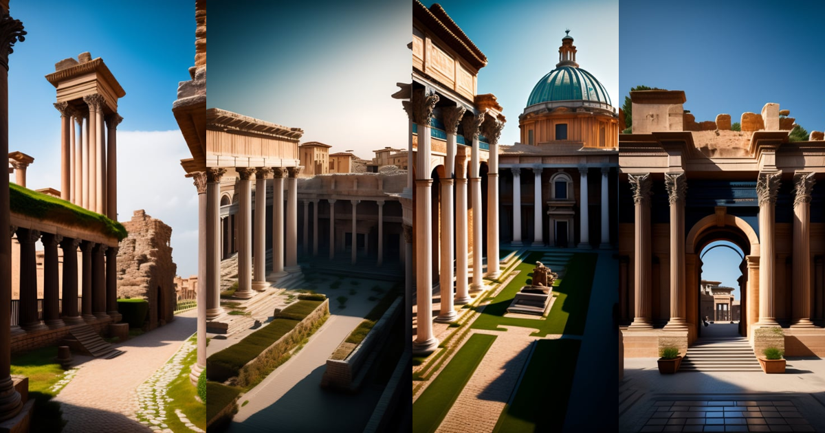 Lexica - Photograph of a Roman city, roman architecture