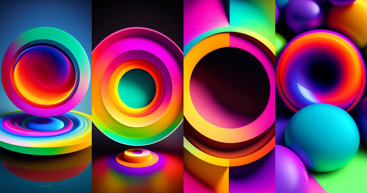 Lexica - Floating colourfull round and rectangle 3d objects, floating ...