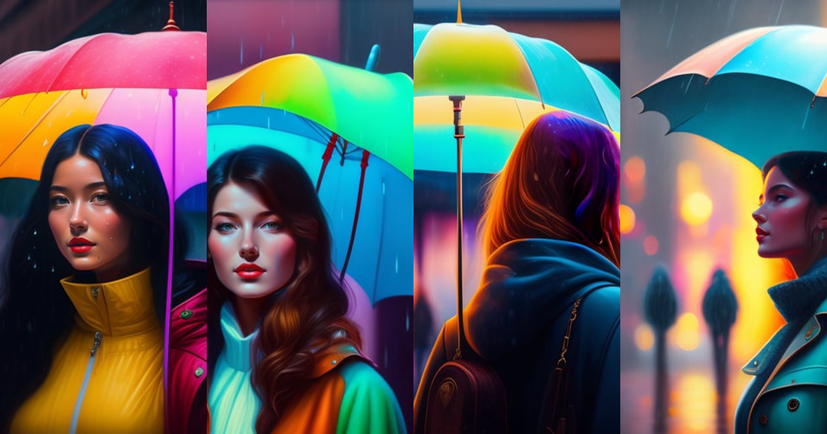 Lexica - An achingly beautiful print of a girl standing in the rain ...