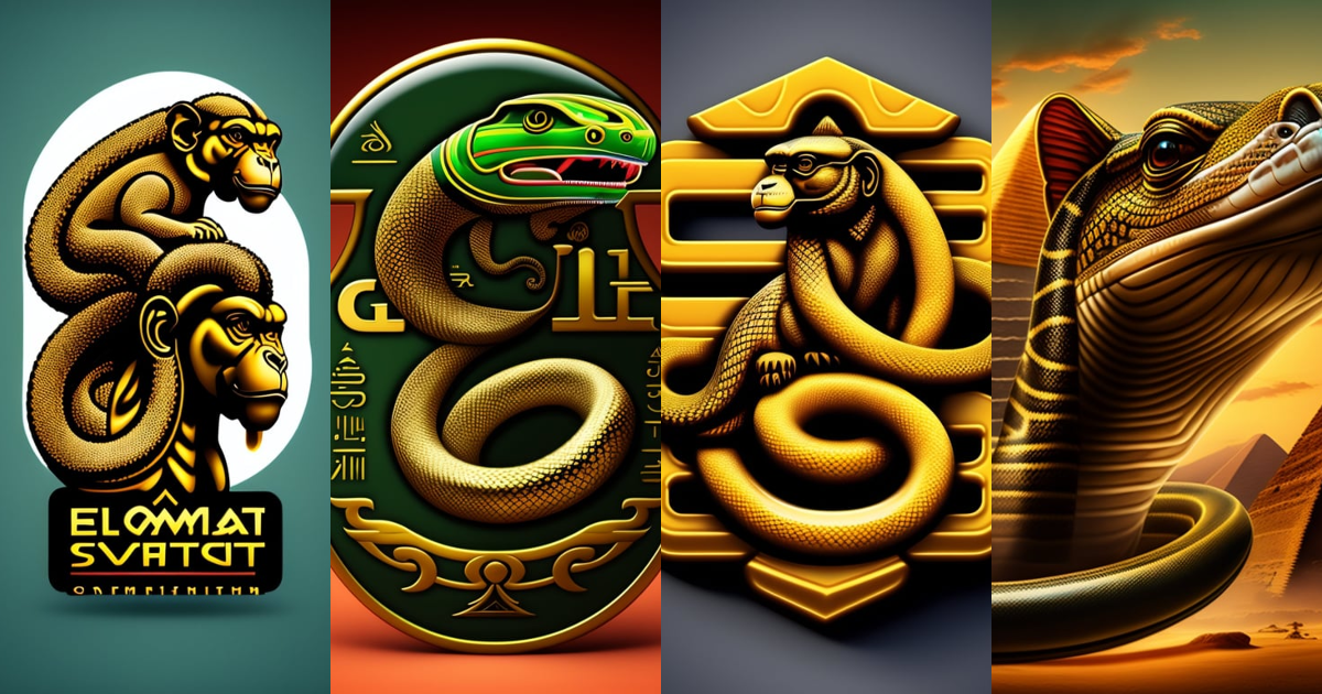 Lexica - A logo of an Egyptian snake-headed god playing computer ...