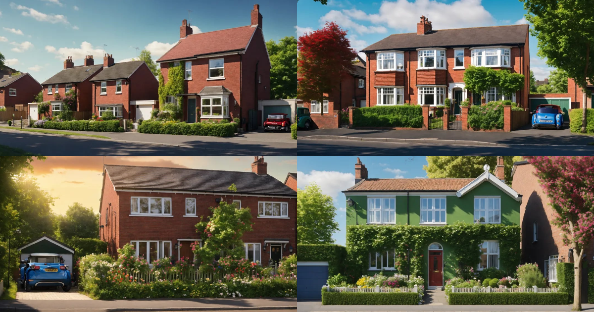 Lexica - I need an image of the facade of a typical middle-class house ...