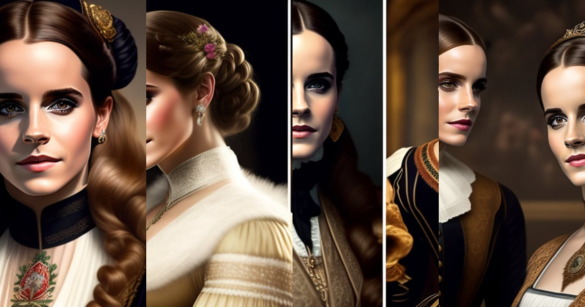 Lexica - Emma Watson as a Victorian lady with biker tattoos riding a ...