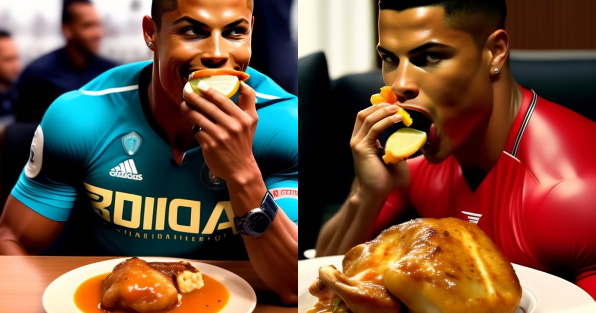 Lexica - Ronaldo eating chicken