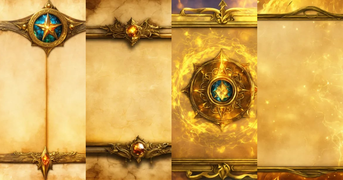 Lexica - Magic spell frame, template, old parchment background, magic ...