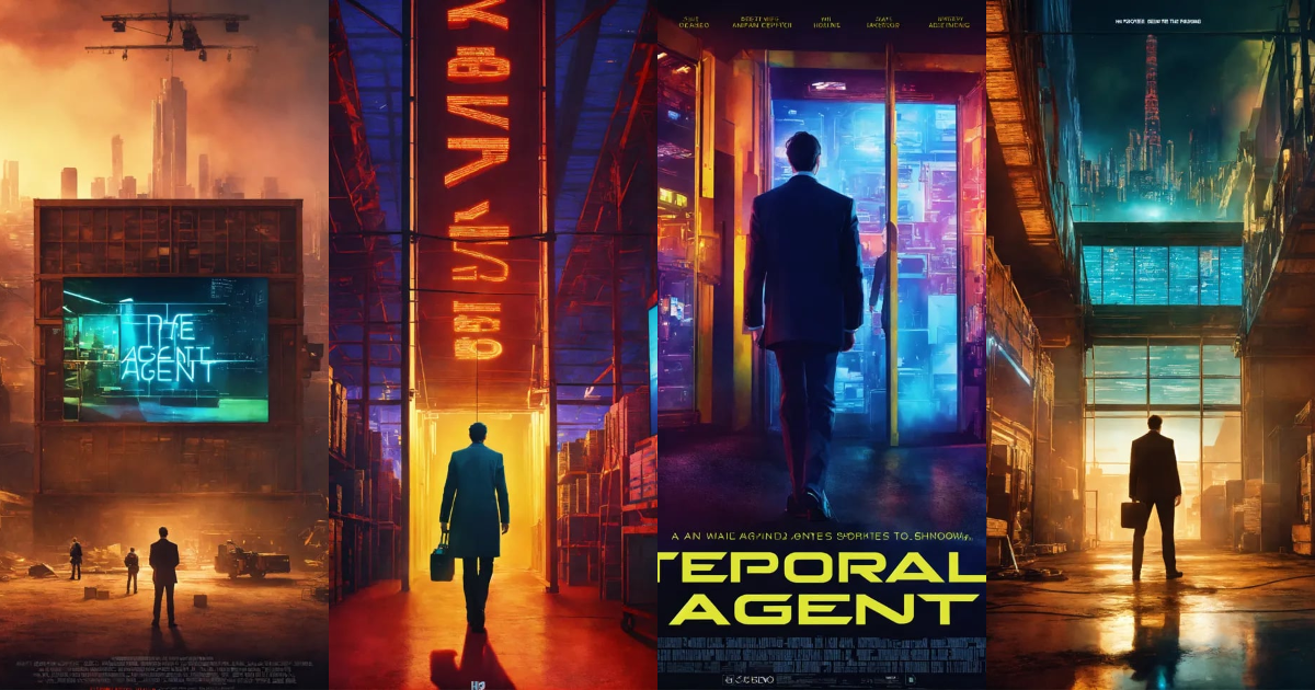 Lexica - Movie poster for 'Temporal Agent', where a colossal Microsoft ...