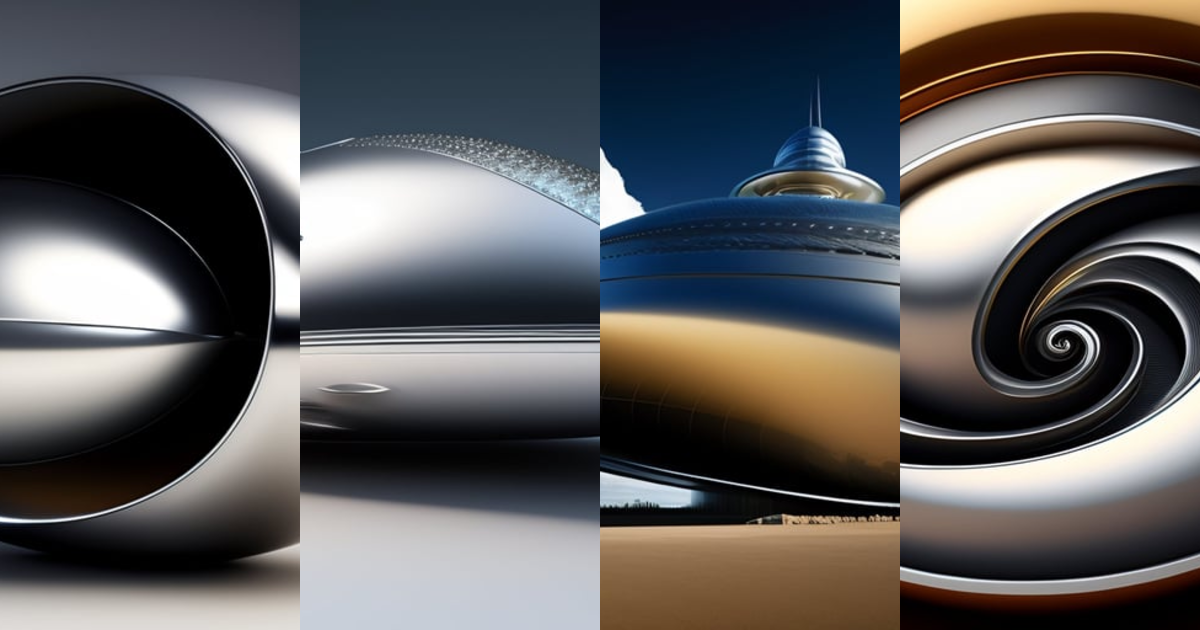 Lexica - Spiral-shell-shaped silver spaceship