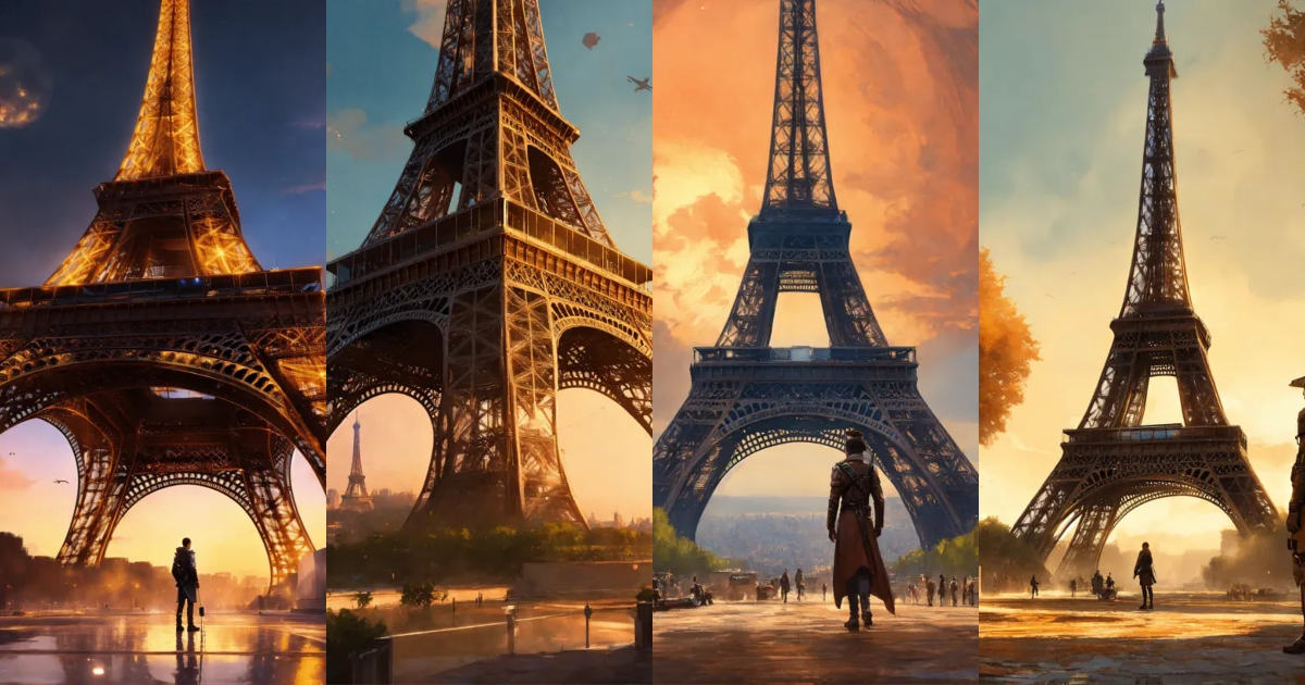 Lexica - Eiffel tower made of , clear sky, scifi character portrait by ...
