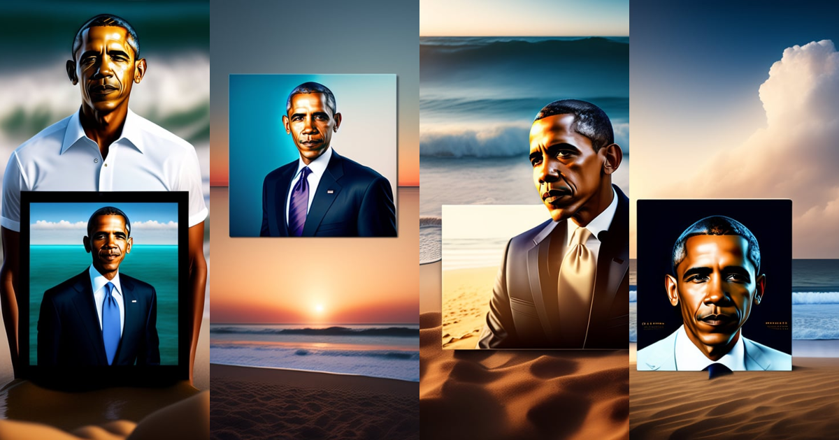 Lexica - Create a photo of barack obama on the beach