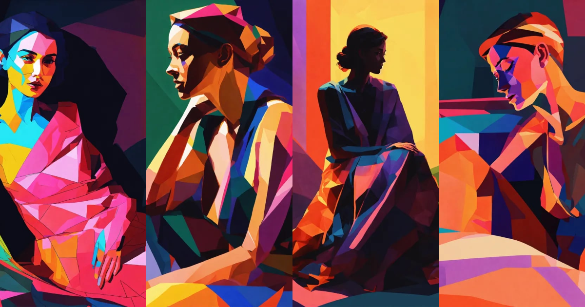 Lexica - Simplified abstract illustration of close up portrait of Life ...