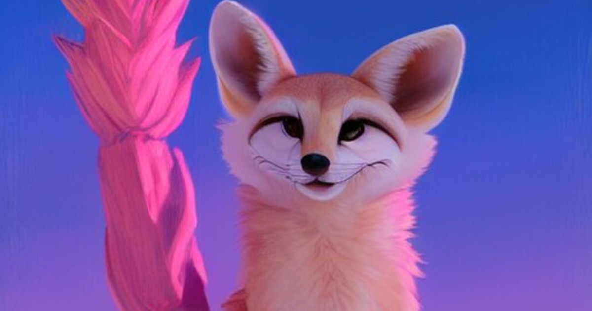 Lexica - Fennec fox, pink, palm trees, furry, cute, disney zootopia ...