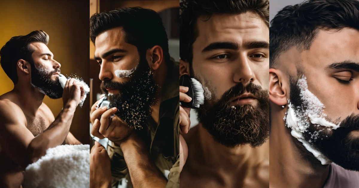 Lexica - Man shaving his beard
