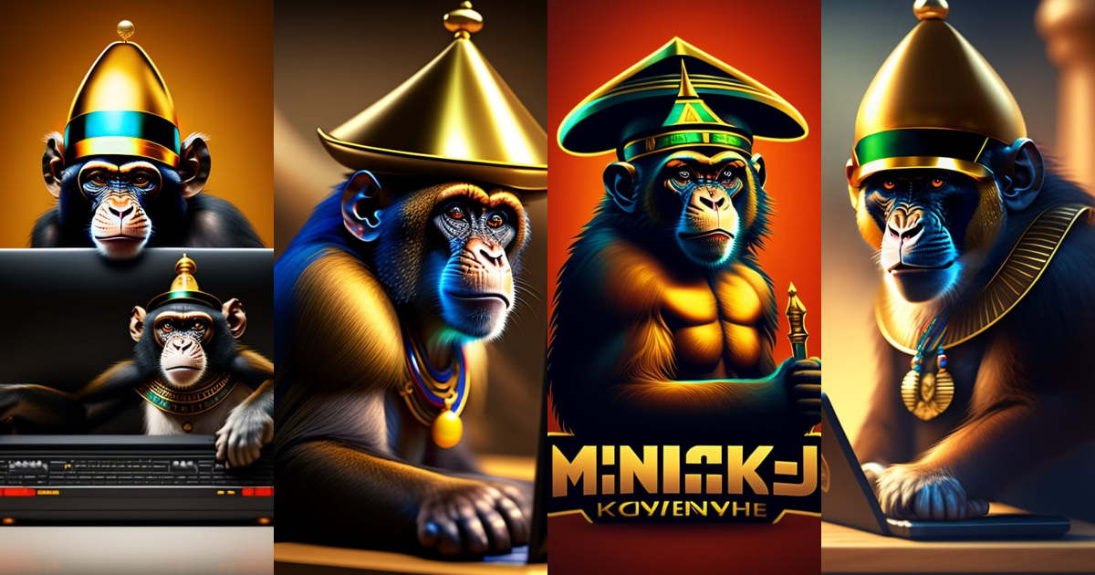 Lexica - Logo of A monkey with an Egyptian hat playing counter-strike ...