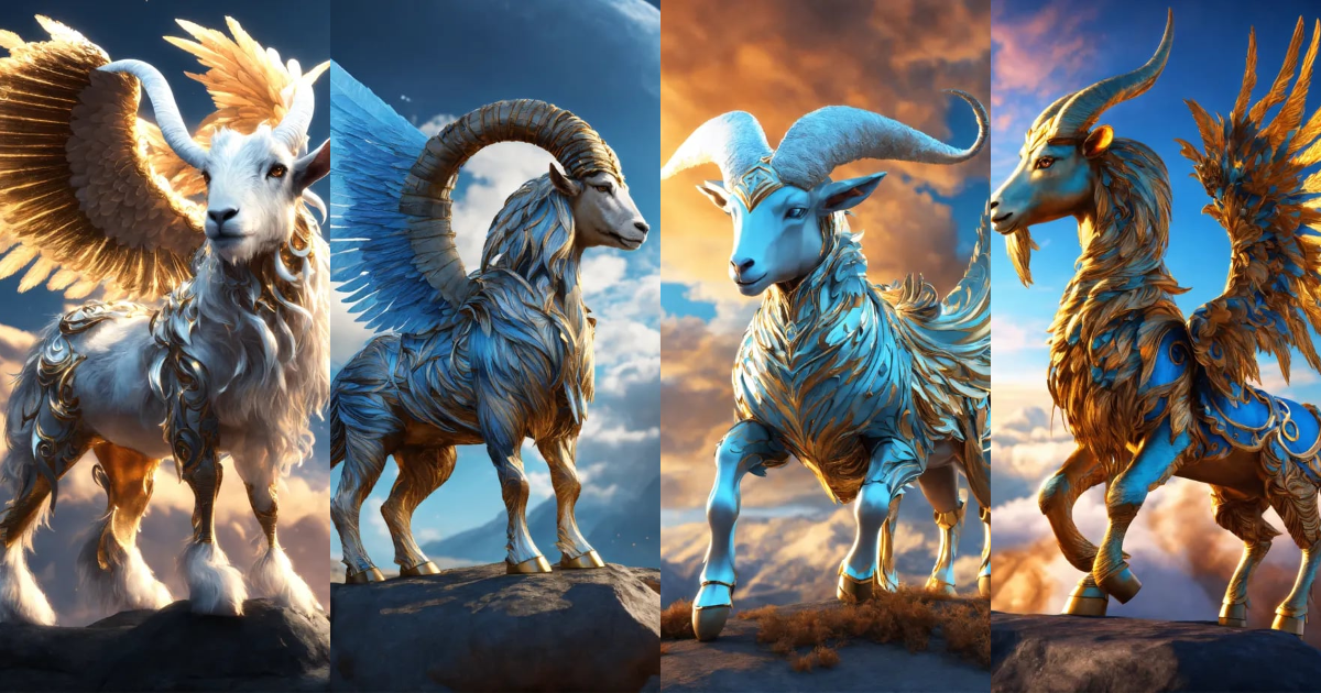 Lexica - Zenith Zephyrgoat Portrayed in 8K Ultra 3D, this creature has ...