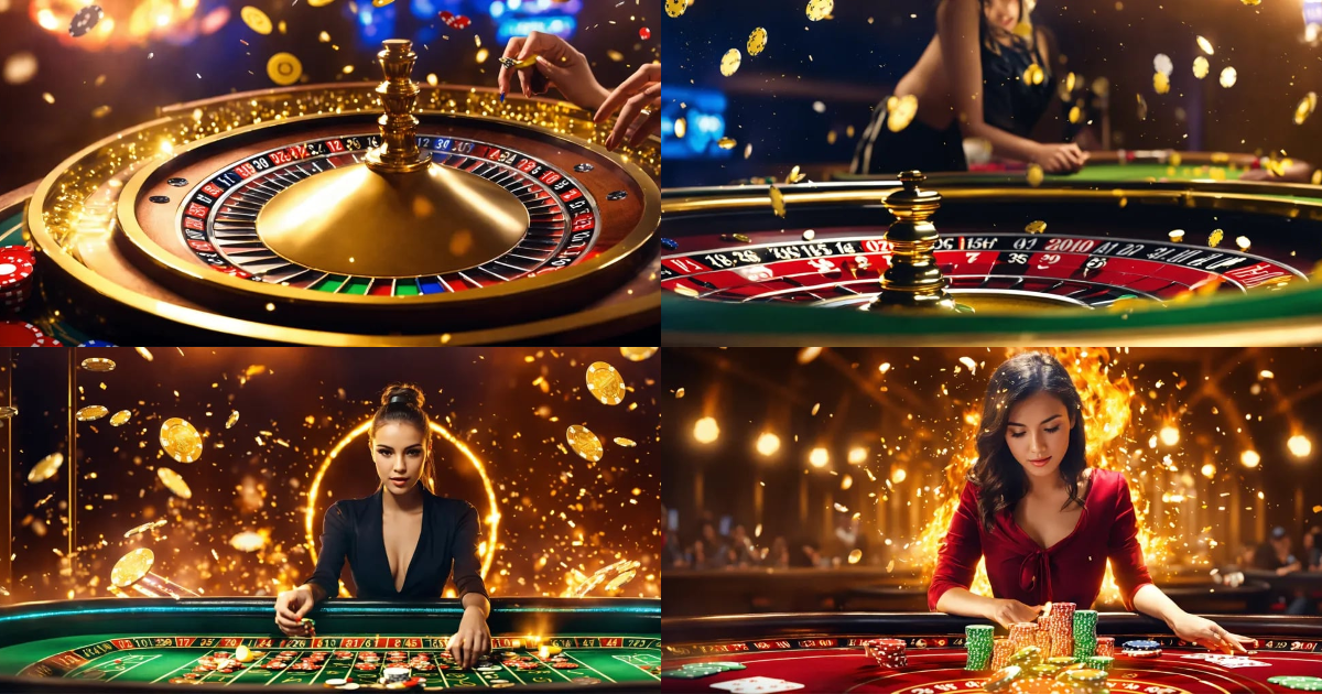 Lexica - Gold roulette table and woman at the roulette table, playing ...